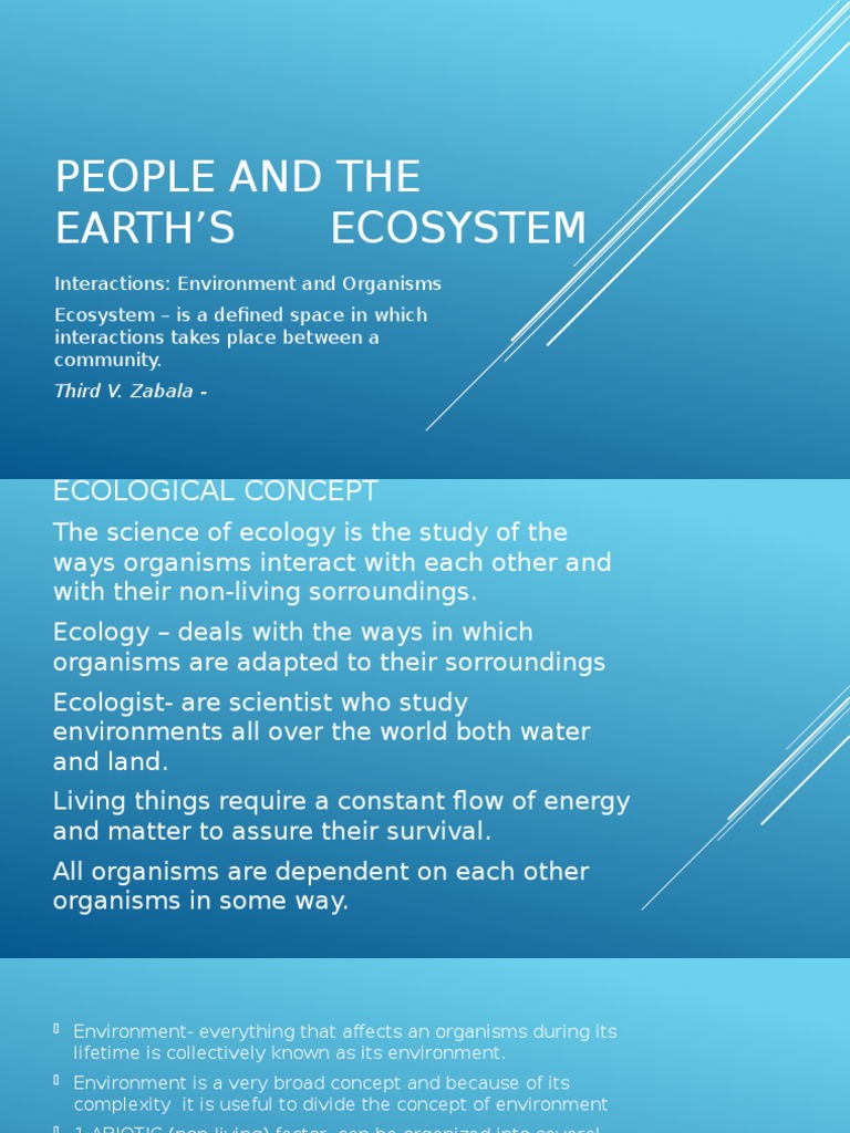 People and Earth's Ecosystem Overview | PDF | Food Web | Ecosystem