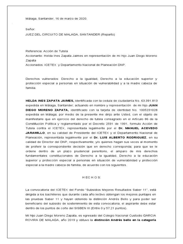 Tutela ICETEX | PDF | Educación más alta | Educación Secundaria