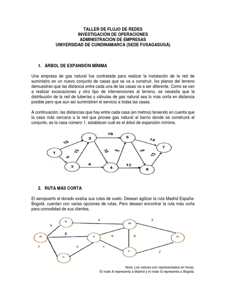 Taller de Flujo de Redes | PDF | Bogotá | Madrid