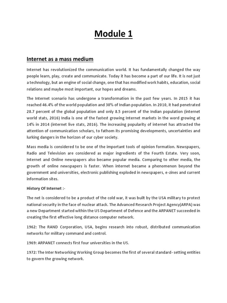 Module 1 Introduction To New Media | PDF | Mass Media | Blog