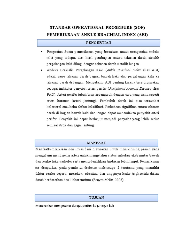 Standard Operational Procedure Abi | PDF