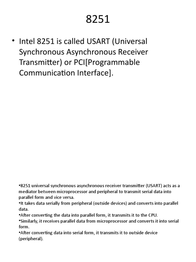 8251 Usart | PDF | Input/Output | Transmitter