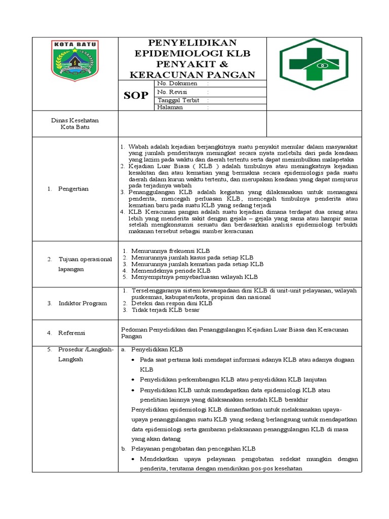Sop KLB Penyakit | PDF