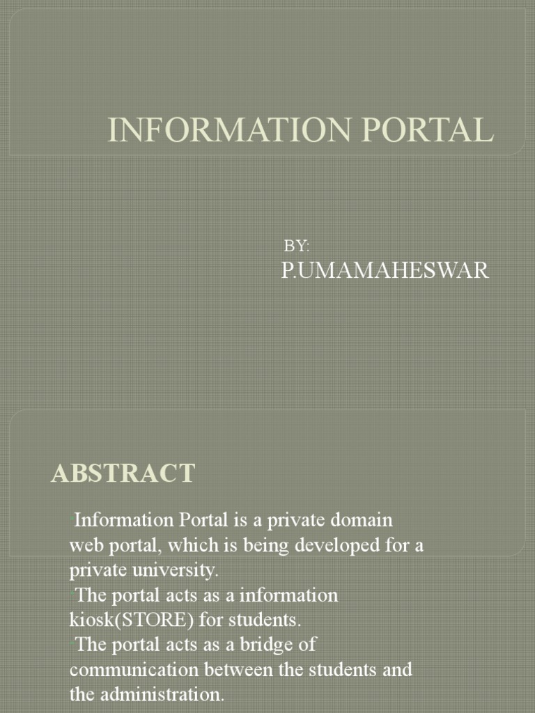 University Information Portal Overview | PDF | Databases | Microsoft ...