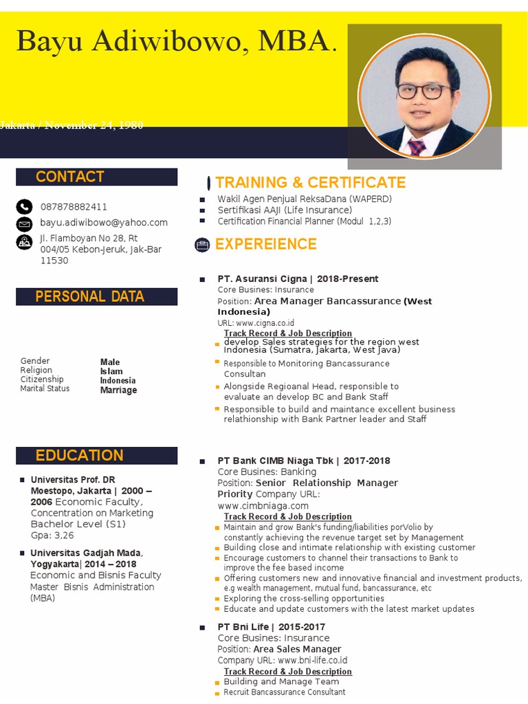 CV Bayu-A | PDF | Economies | Financial Services