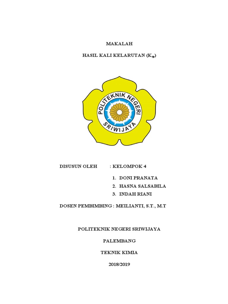 Kimia Fisika KSP | PDF