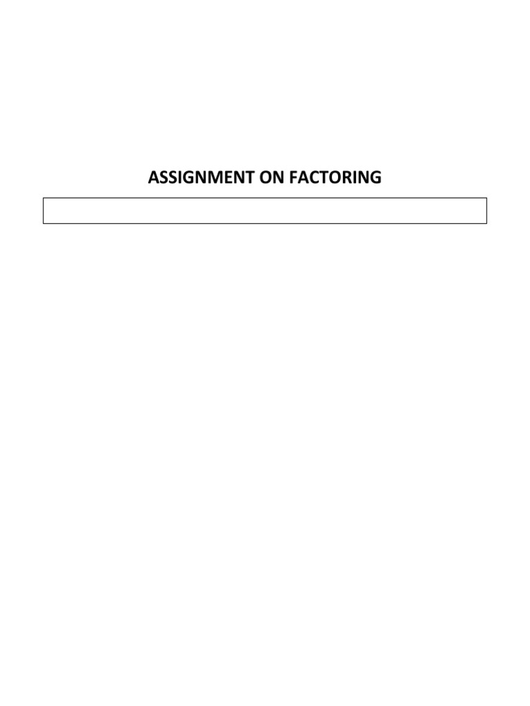 Assignment On Factoring | PDF | Factoring (Finance) | Debt