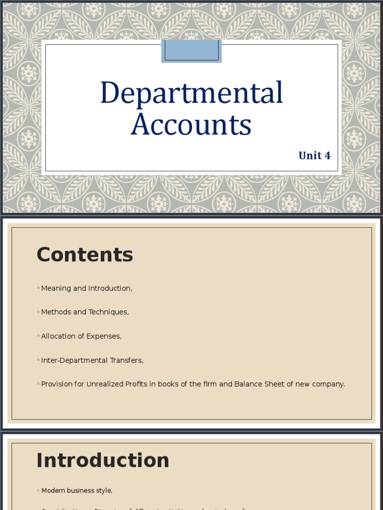 Overview of Departmental Accounting | PDF | Expense | Prices