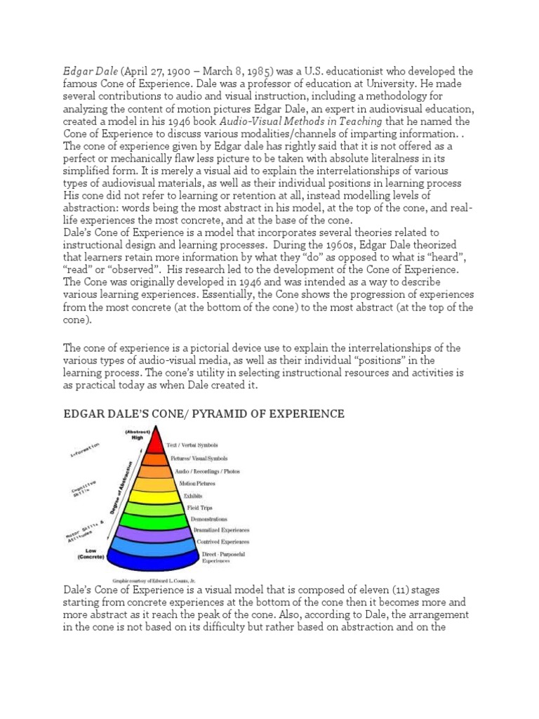 Edgar Dale | Download Free PDF | Experience | Educational Technology