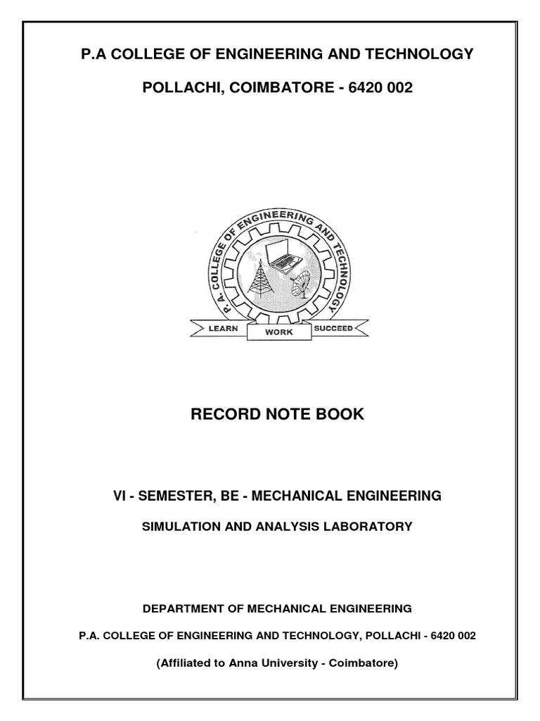Ansys Lab Manual PDF | PDF | Finite Element Method | Stress (Mechanics) Ansys Lab Manual PDF | PDF | Finite Element Method | Stress (Mechanics)