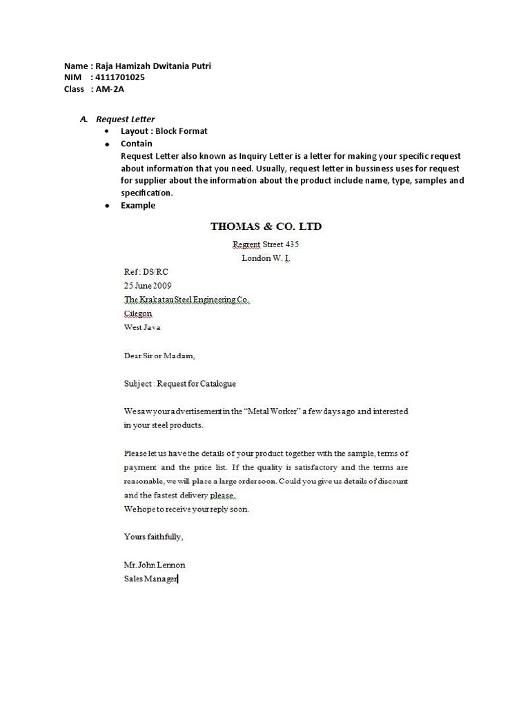 Request Letter | PDF | Business