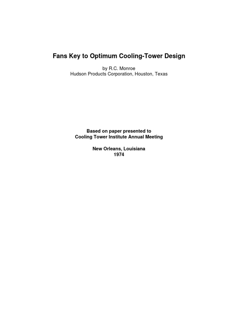 Cooling Tower Fan Design Essentials | PDF | Mechanical Engineering ...