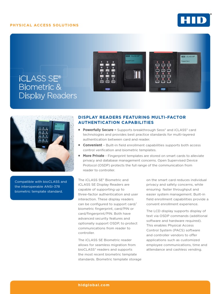 HID Biometric Card Reader PDF | PDF | Biometrics | Computer Access Control