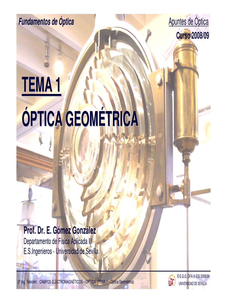 Optica - Tema 1 - Optica Geometrica - 2008-09 PDF | PDF | Óptica | Ojo humano