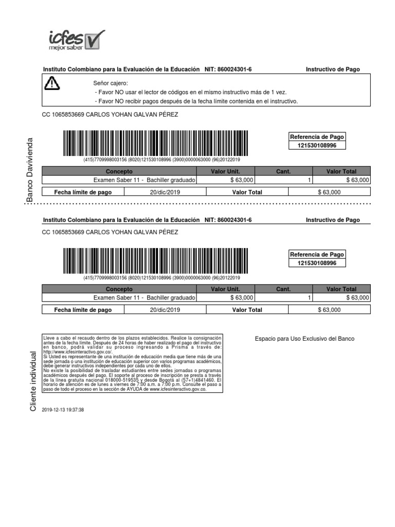Instructivo de Pago ICFES 2025 | PDF | Aprendizaje | Educación avanzada