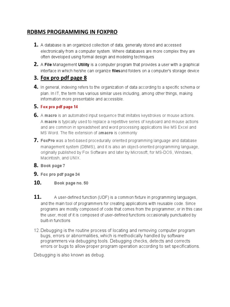 RDBMS Programming in Foxpro | PDF | Trigonometric Functions | Sine