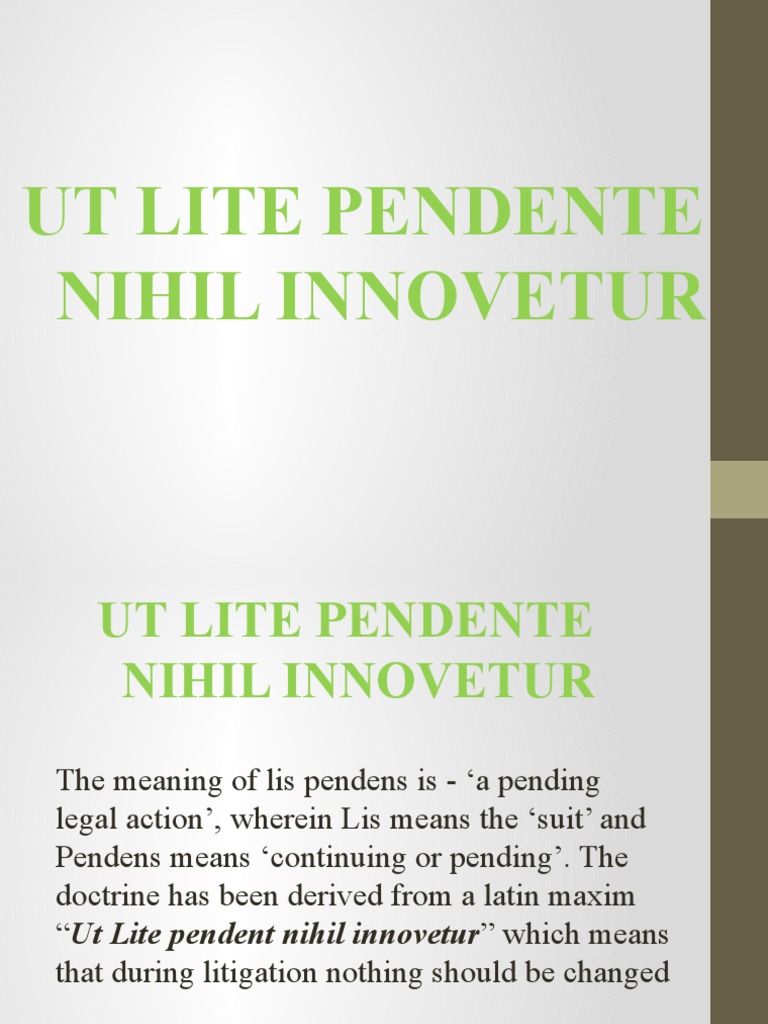 Understanding Lis Pendens Doctrine | PDF | Lawsuit | Mortgage Law