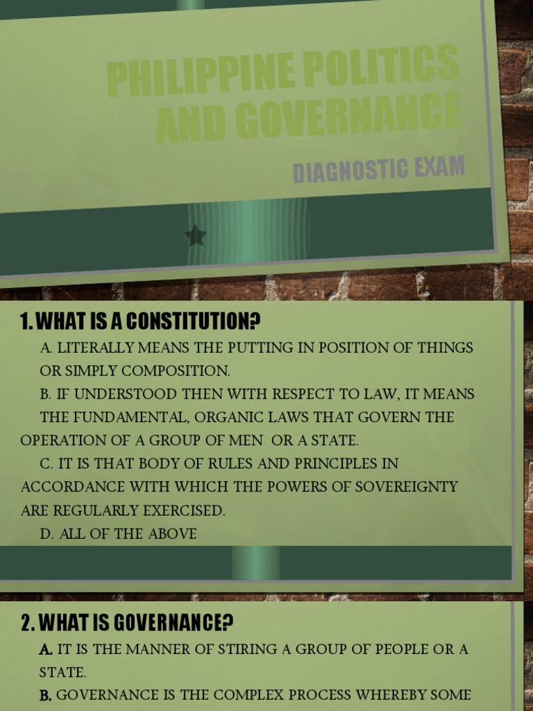 Philippine Politics and Governance Diagnostic | PDF | Governance | Reason