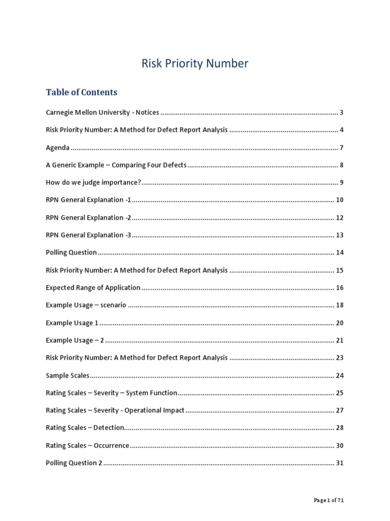 Risk Priority Number PDF | PDF | Risk | System