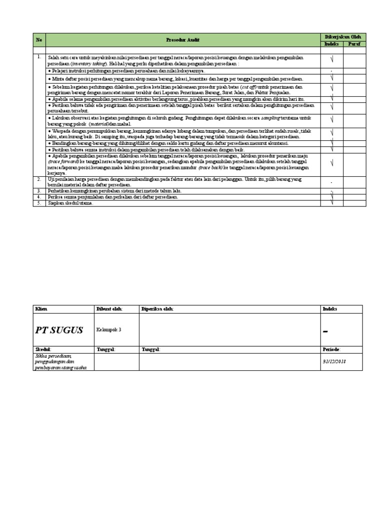 Prosedur Audit Persediaan dan PPN | PDF | Pengelolaan Keuangan & Uang
