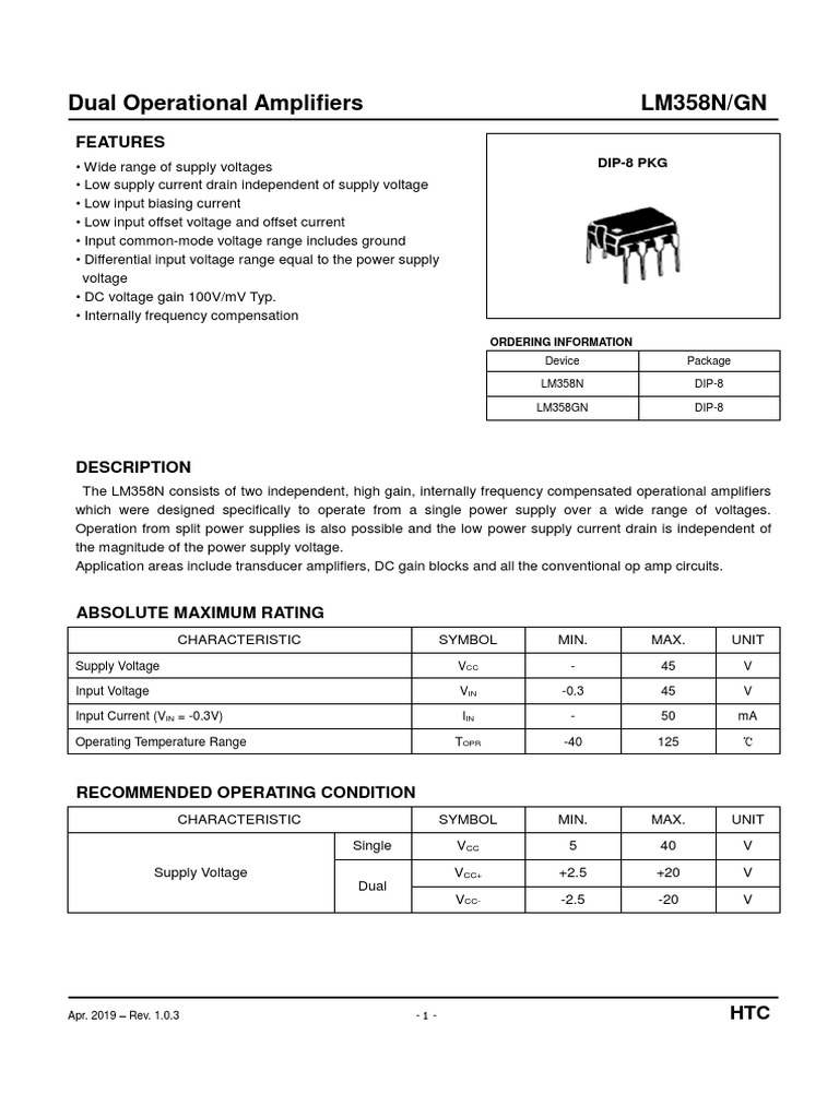 LM358N | PDF | Operational Amplifier | Amplifier