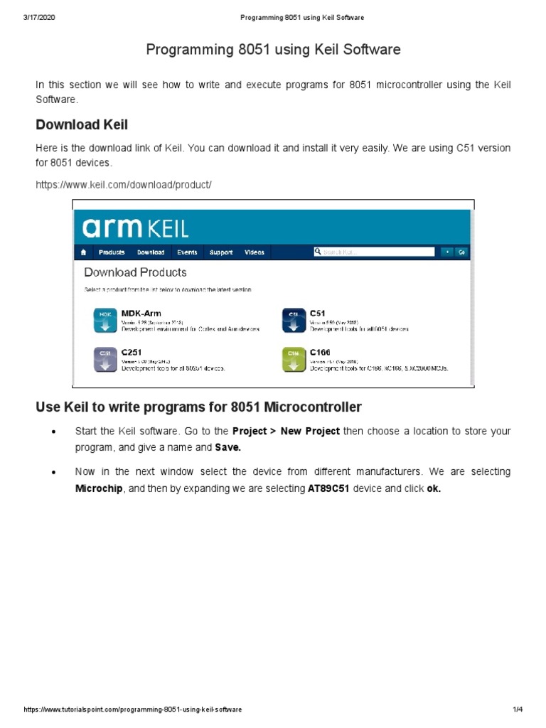 Programming 8051 Using Keil Software | PDF | Microcontroller | Software