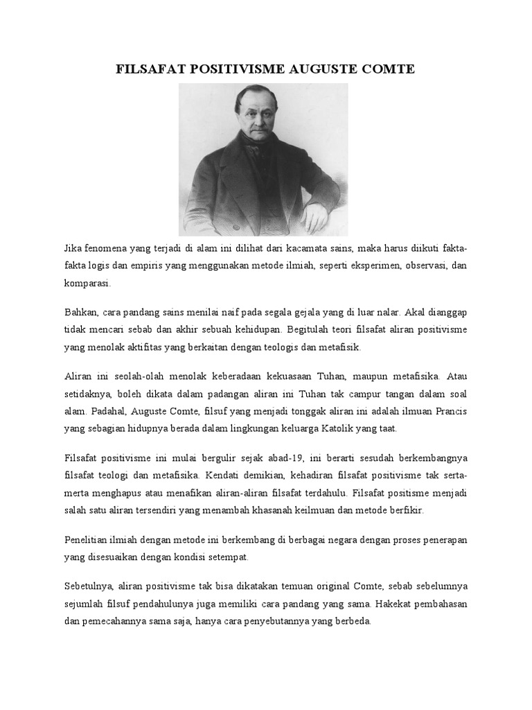 Filsafat Positivisme Auguste Comte | PDF | Ilmu Sosial | Filsafat