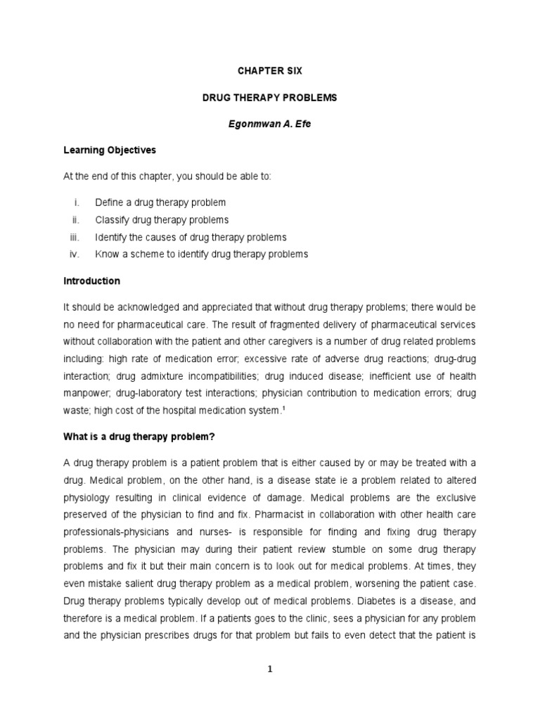 600 Level Drug Therapy Problems F | PDF | Pharmacy | Dose (Biochemistry)