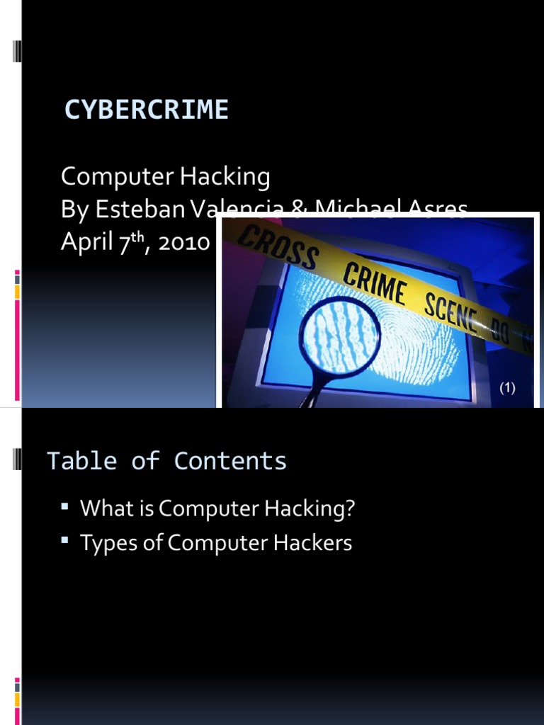 Cyber Crime Computer Hacking Pdf Security Hacker Computer Network
