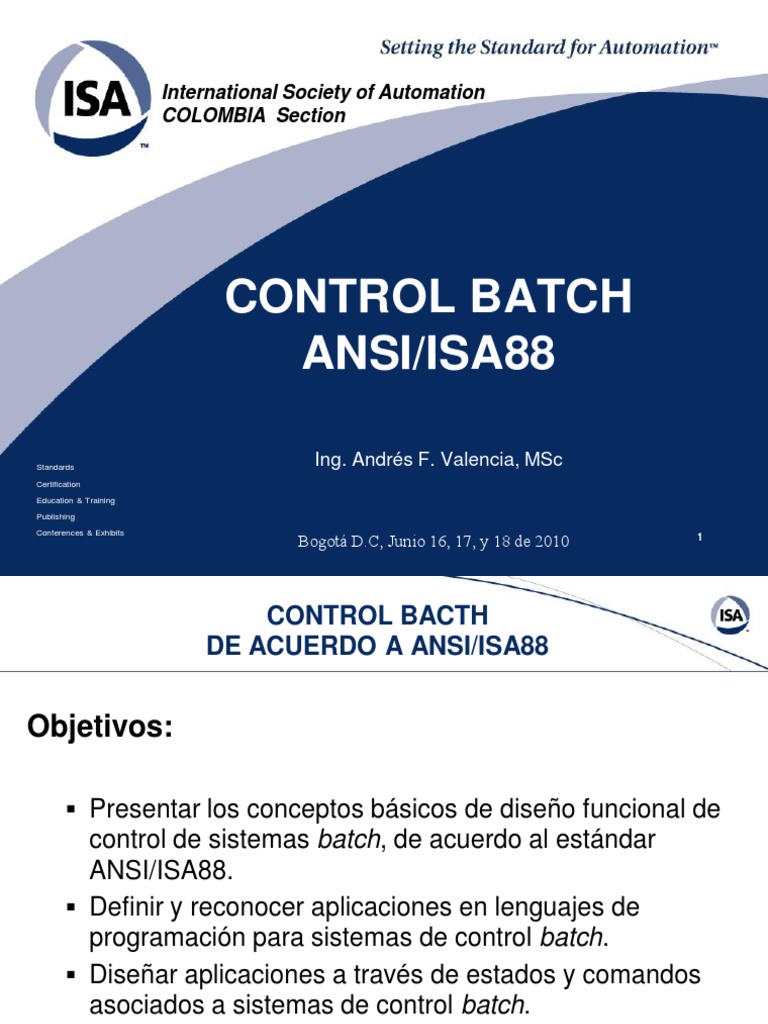 Curso Control Batch ANSI ISA88 | PDF | Diseño | Ciencia y Tecnología