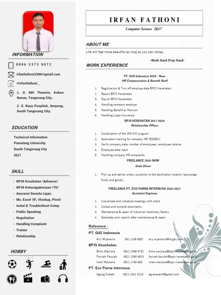 CV Irfan Fathoni General | PDF | Economies | Labour