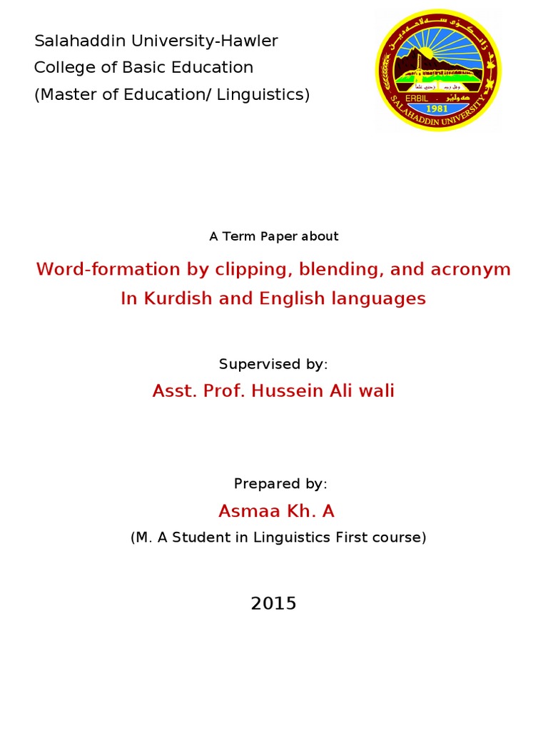 Word Formation by Clipping Acronym and Blending | PDF | Linguistics ...