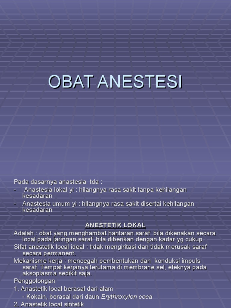 Obat Anestesi | PDF