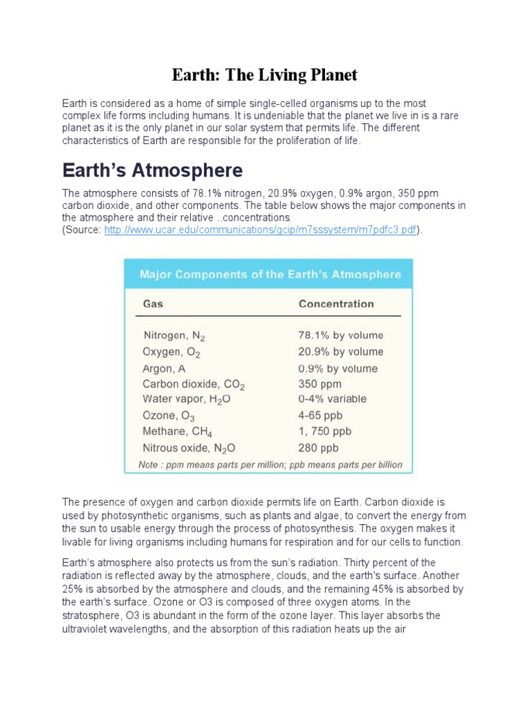Earth Atmosphere | PDF | Atmosphere Of Earth | Earth