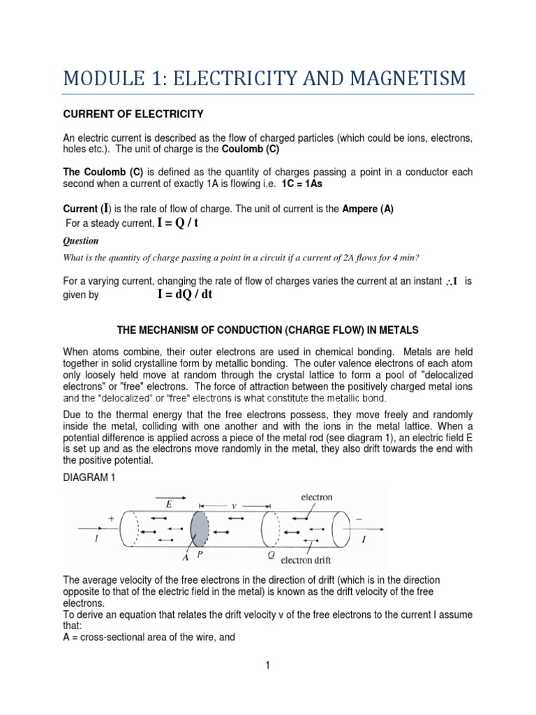 Unit 2 Module 1 | PDF | Electric Charge | Electrical Resistivity And ...