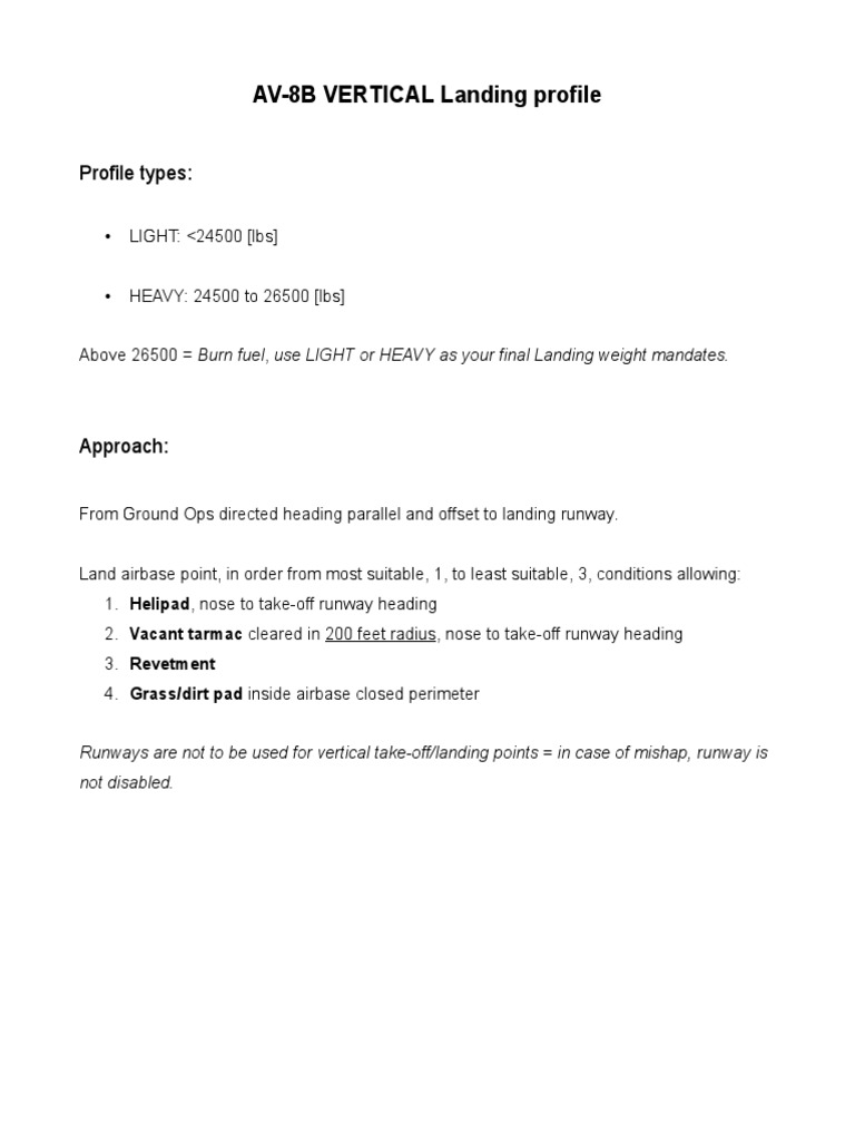 Landing Checklist Av8b | PDF | Runway | Aviation
