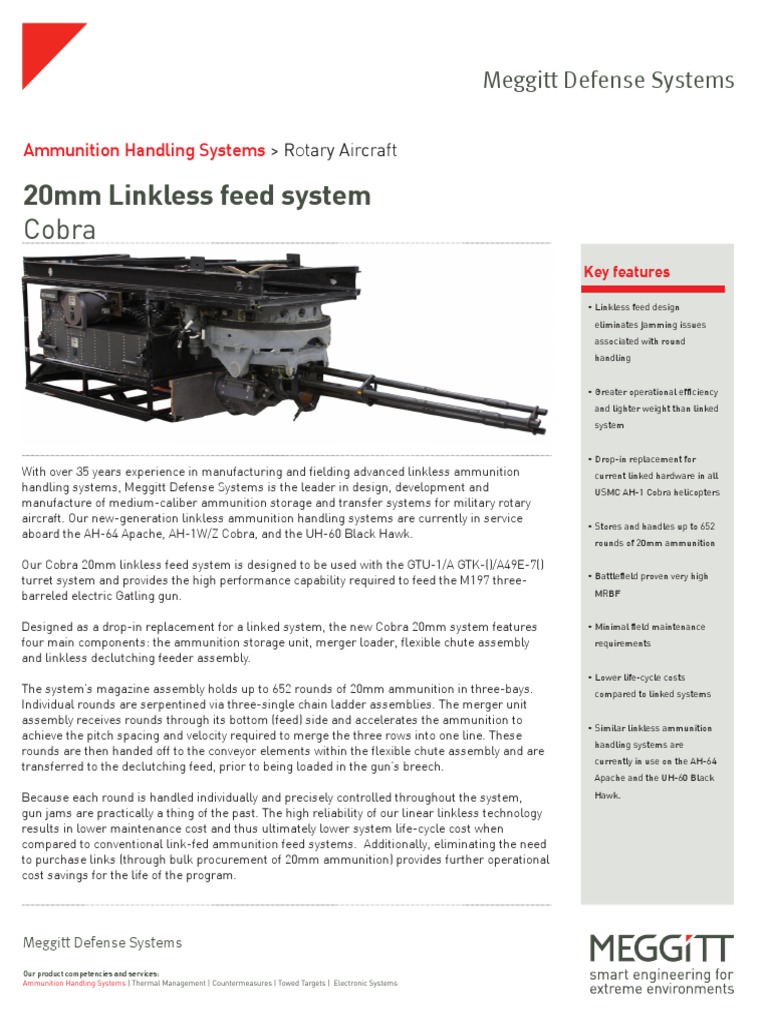 Linkless 20mm Ammunition Feeding System for AH-1 Cobra Helicopters ...