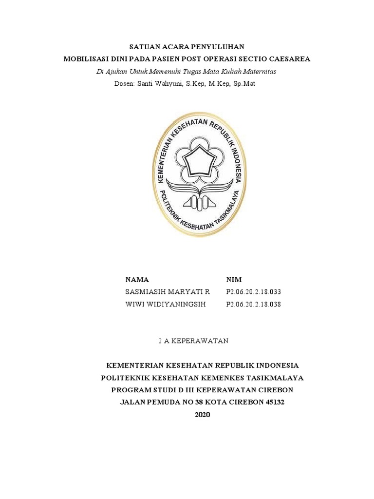 SAP Mobilisasi Dini Post SC | PDF