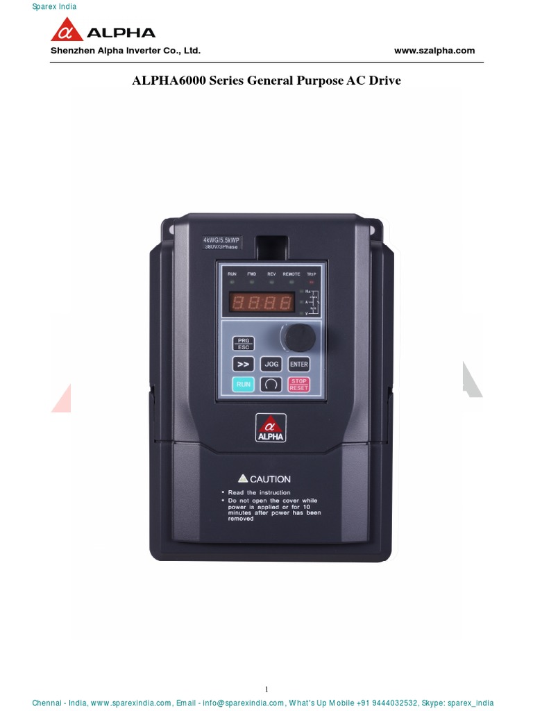Alpha 6000 Series General Purpose Ac Drive PDF | PDF | Power Inverter ...