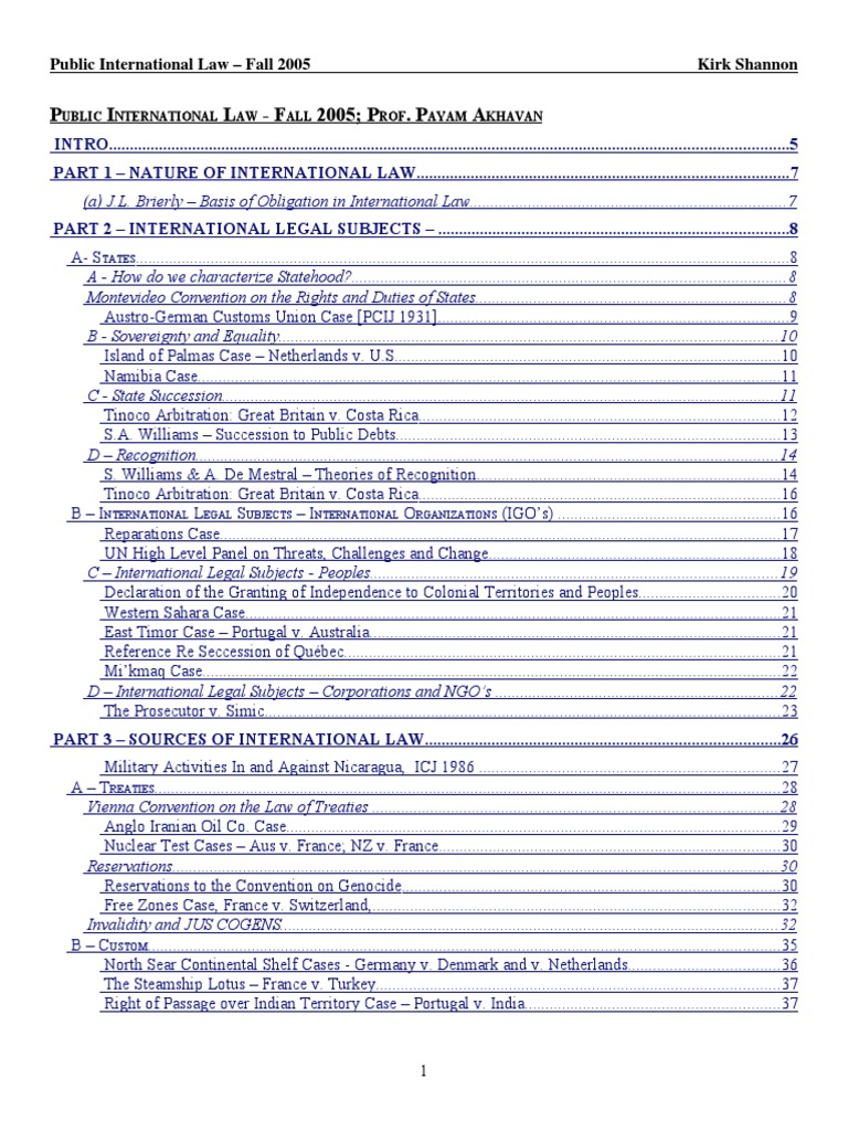 Public International Law Pdf Pdf Sovereign State International Law