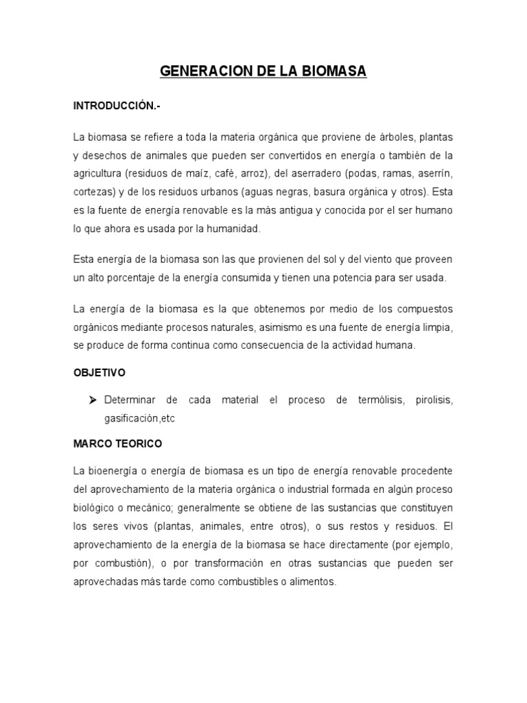 Biomasa | PDF | Bioenergía | Recursos energéticos