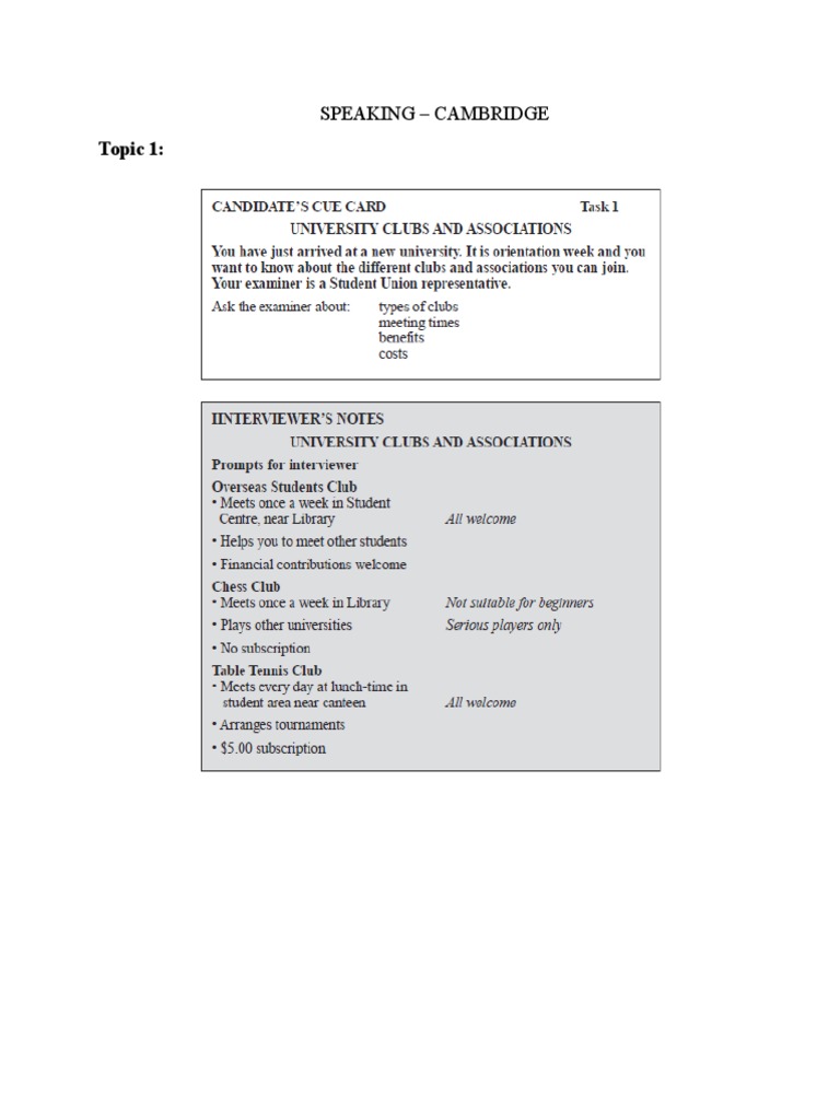 Speaking Cambridge | PDF