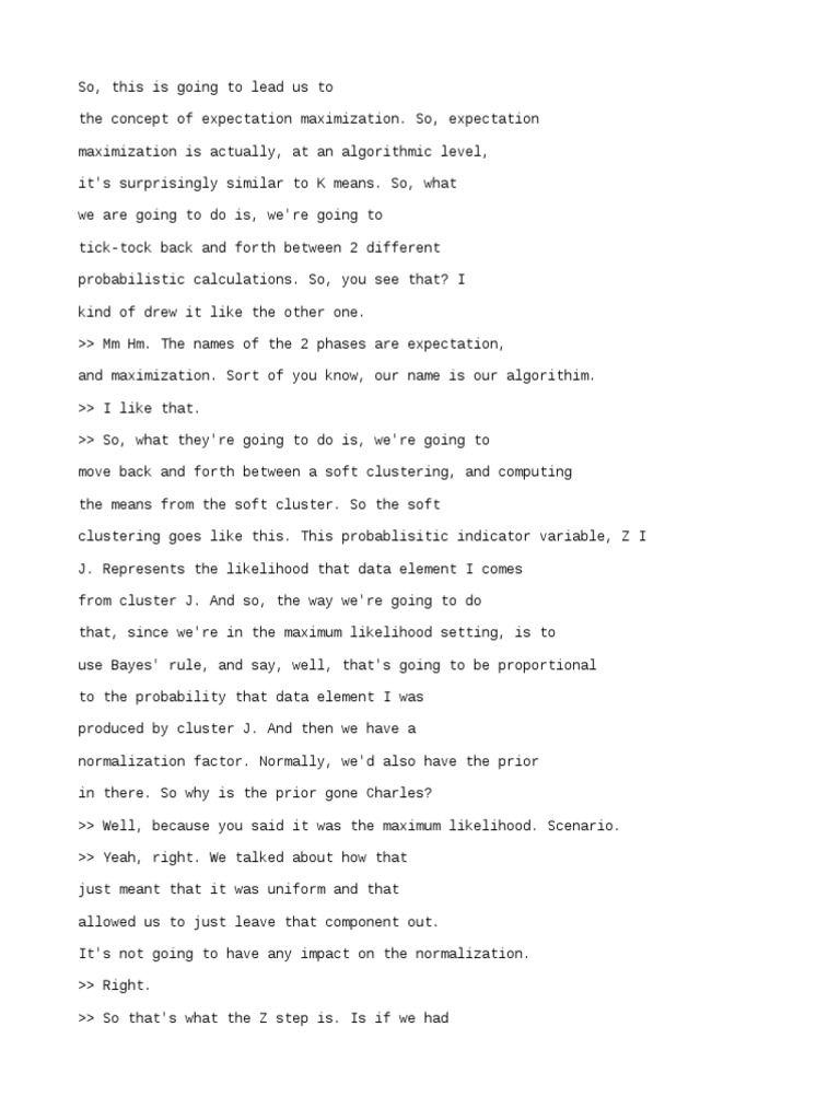Expectation Maximization An Algorithmic Explanation Of How Em Is Similar To K Means Clustering