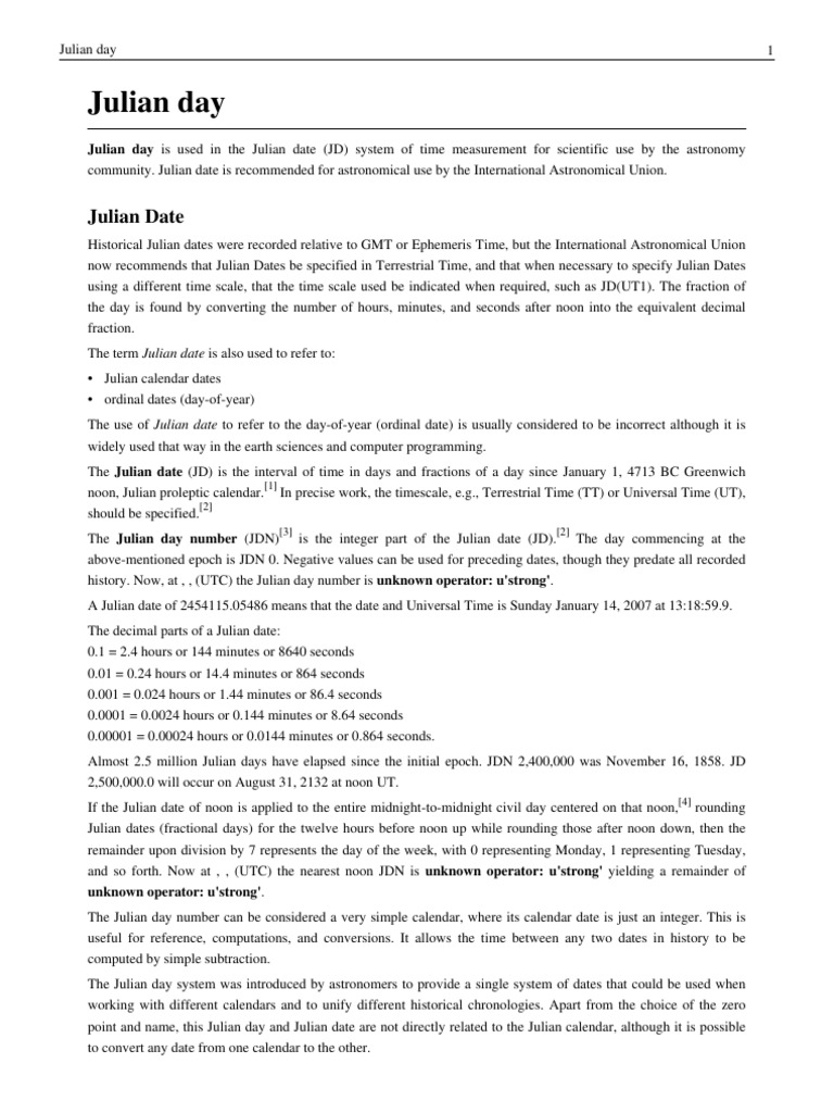 Julian Day | PDF | Scientific Observation | Astronomy