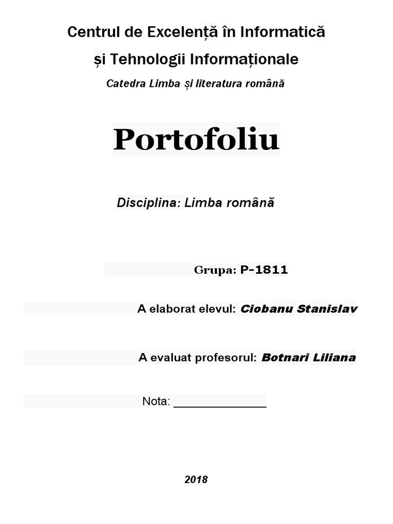 Portofoliu Romana | PDF