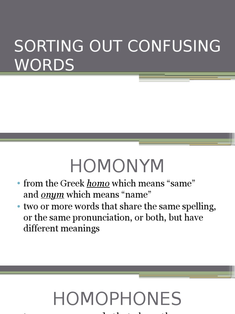 HOMONYMS | PDF | Verb | Noun