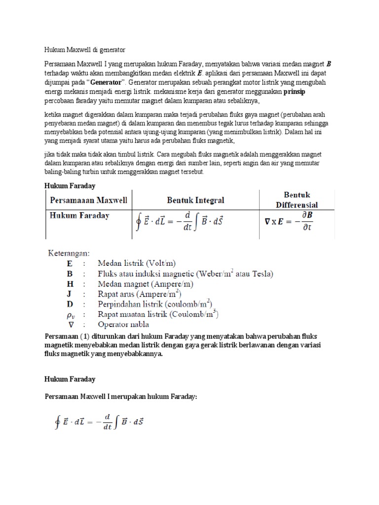 Hukum Maxwell Di Generator | PDF