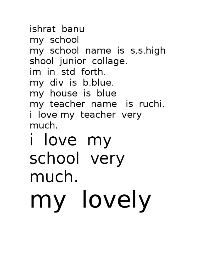 My School Experience at S.S. High | PDF