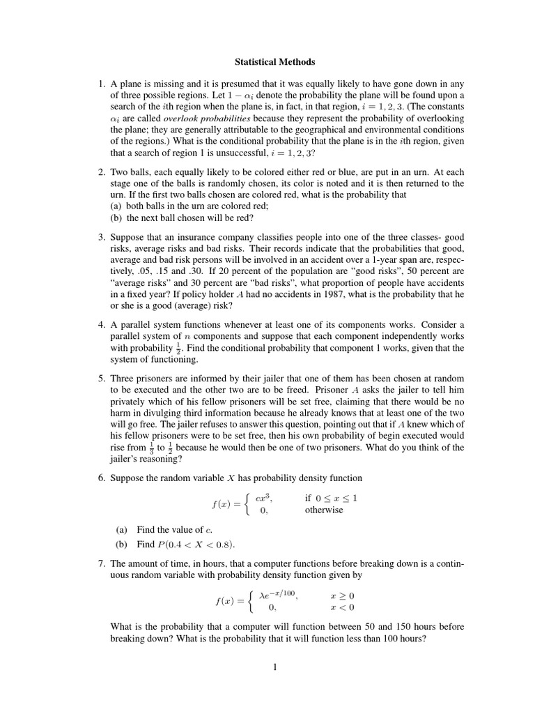 Advanced Probability Problems | PDF | Probability Density Function | Probability