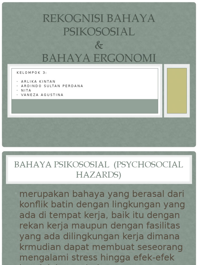 Rekognisi Bahaya Psikososial (HI) | PDF